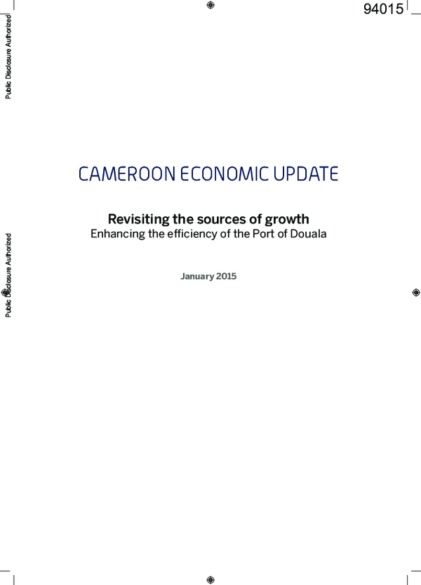 (PDF) Cameroon economic update : revisiting the sources of growth ...