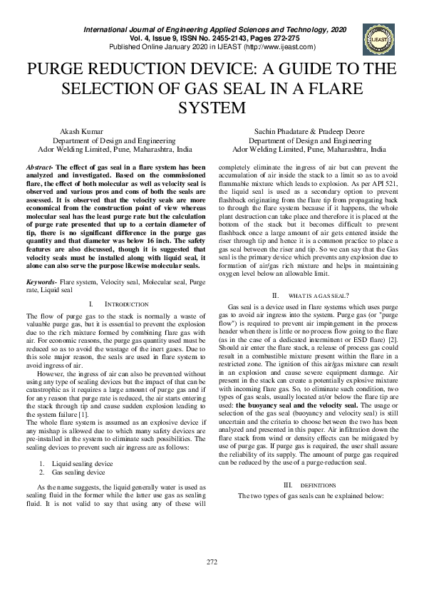 (PDF) Purge Reduction Device: A Guide to the Selection of Gas Seal in a ...