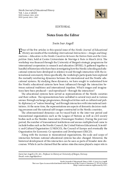 (PDF) Notes from the Editor