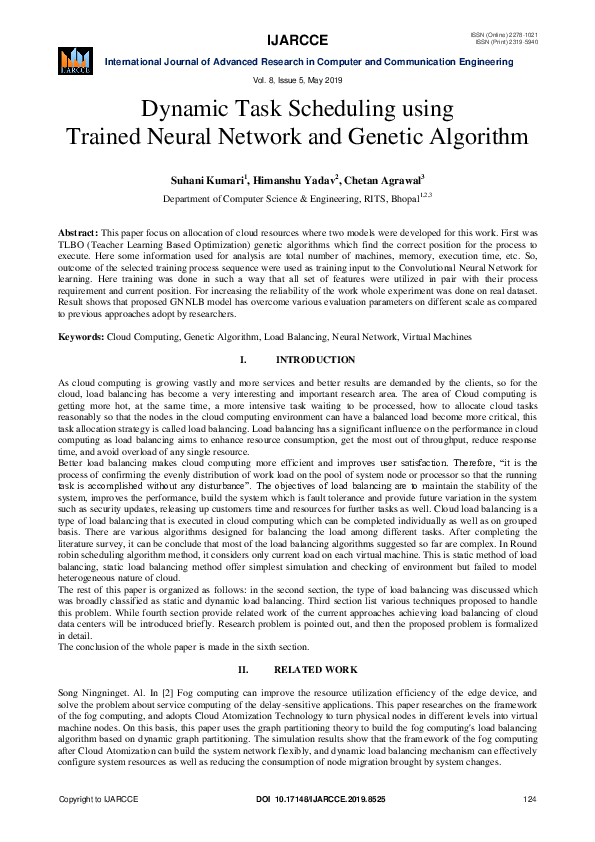 (PDF) Dynamic Task Scheduling using Trained Neural Network and Genetic ... (PDF) Dynamic Task Scheduling using Trained Neural Network and Genetic ...
