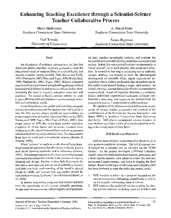 (PDF) Enhancing teaching excellence through a scientist-science teacher ...