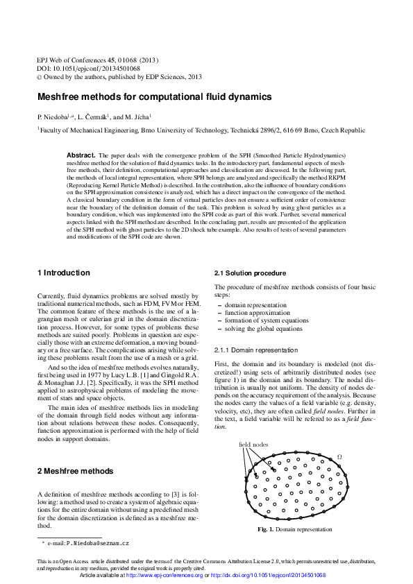 Pdf Meshfree Methods For Computational Fluid Dynamics