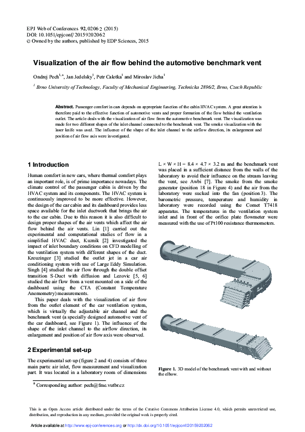 (PDF) Visualization of the air flow behind the automotive benchmark vent