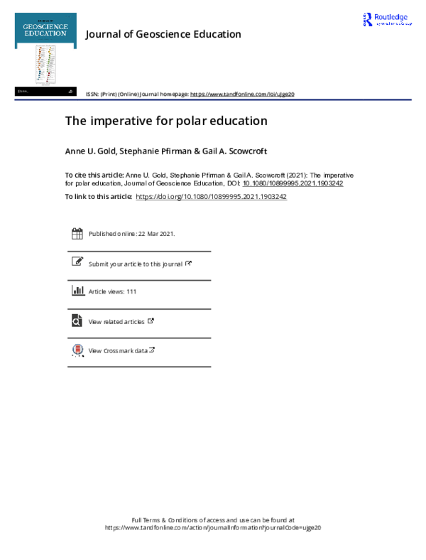 (PDF) The imperative for polar education
