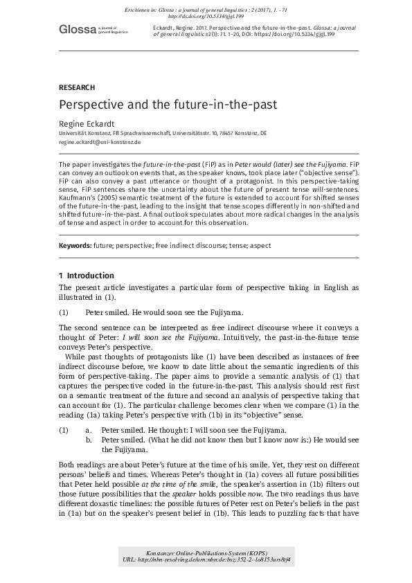 (PDF) Perspective and the future-in-the-past