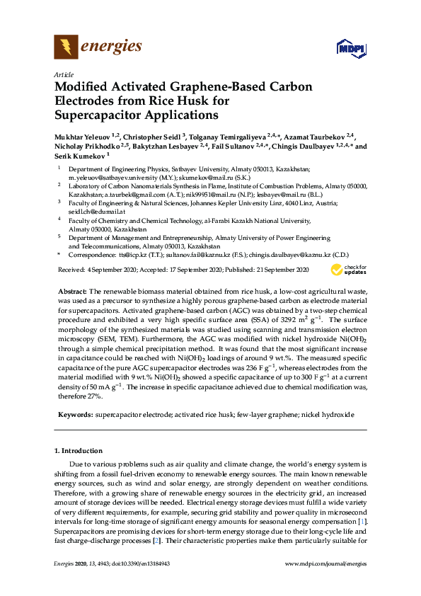 (PDF) Modified Activated Graphene-Based Carbon Electrodes from Rice Husk for Supercapacitor ...