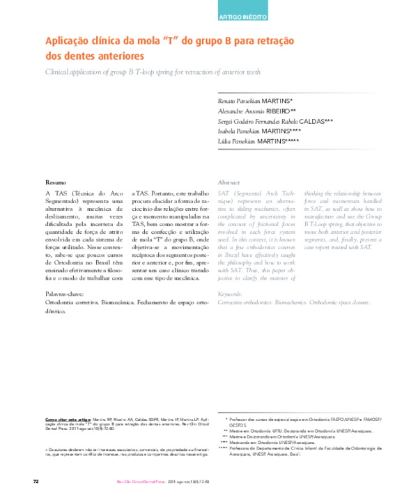 (PDF) Clinical application of group B T-loop spring for retraction of ...