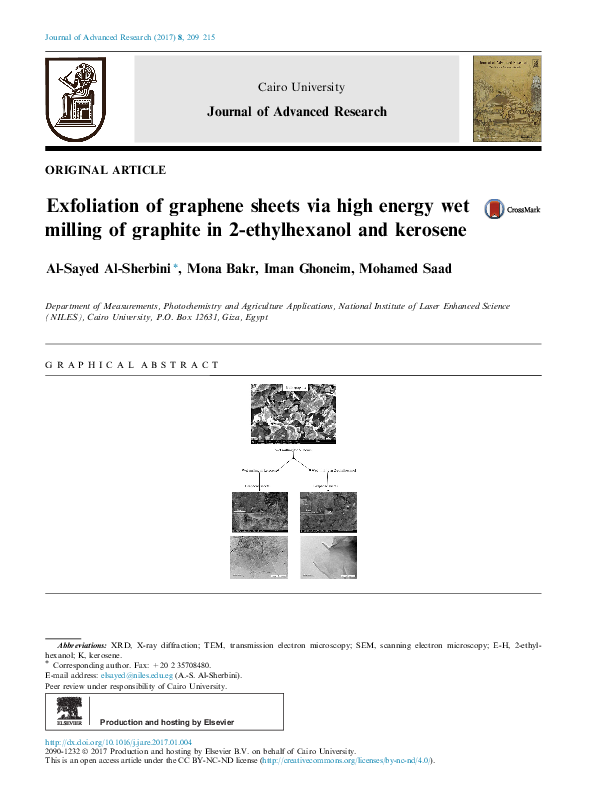 (PDF) Exfoliation of graphene sheets via high energy wet milling of ...