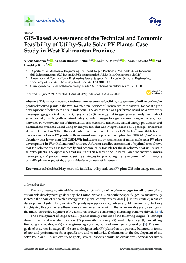 (PDF) GIS-Based Assessment of the Technical and Economic Feasibility of ...