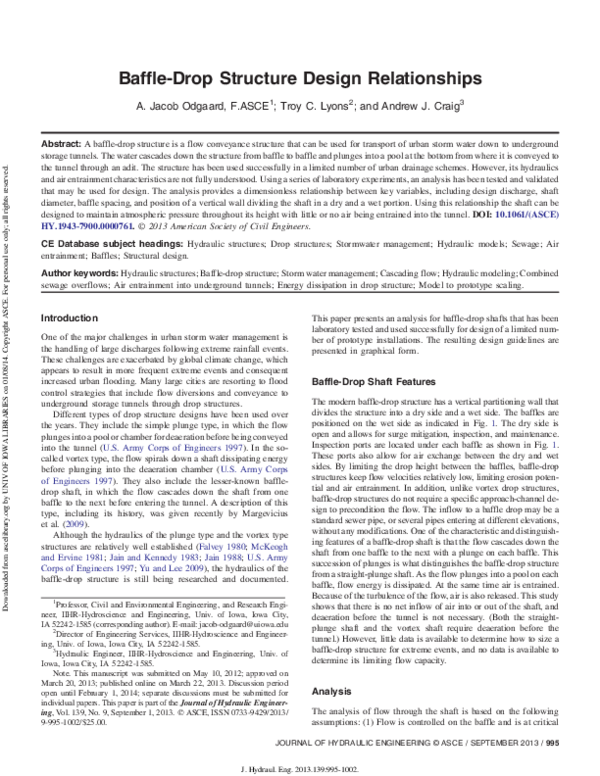 (PDF) Baffle-Drop Structure Design Relationships