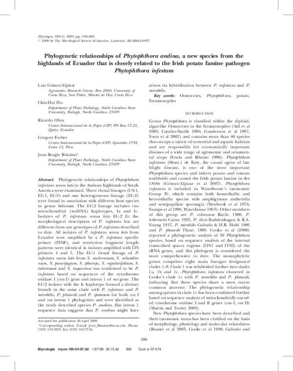 (PDF) Inferring evolutionary relationships of species in the ...