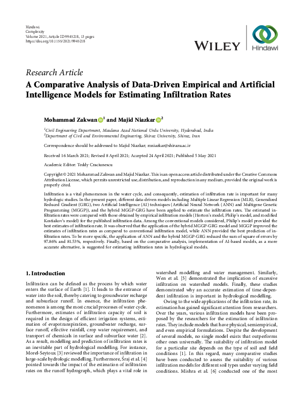 A Comparative Analysis of Data-Driven Empirical and Artificial ...