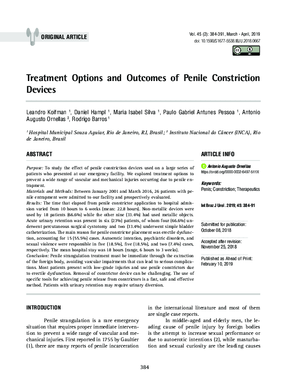 (PDF) Treatment Options and Outcomes of Penile Constriction Devices ...