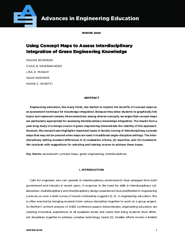 (PDF) Using concept maps to assess interdisciplinary integration of ...