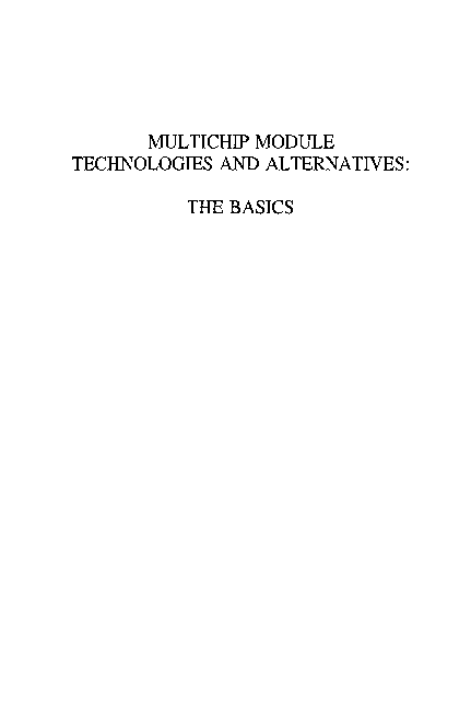(PDF) Multichip Module Technologies and Alternatives: The Basics