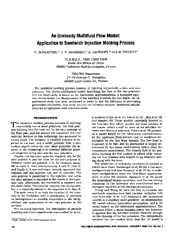 (PDF) An unsteady multifluid flow model: Application to sandwich ...