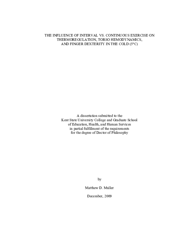 (PDF) The influence of interval versus continuous exercise on ...