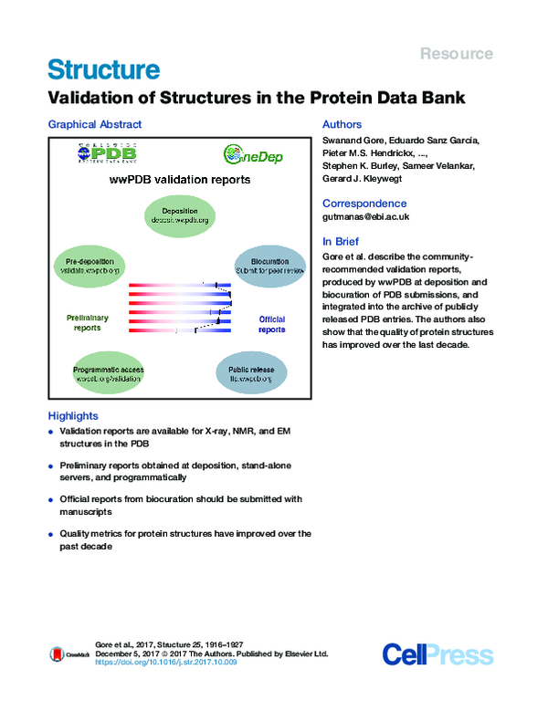 (PDF) Validation of Structures in the Protein Data Bank