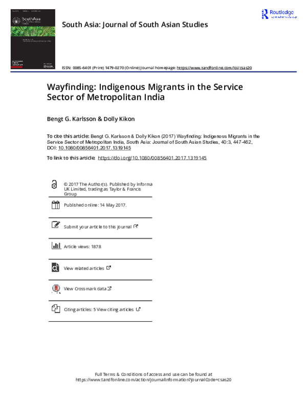 (PDF) Wayfinding: Indigenous Migrants in the Service Sector of ...