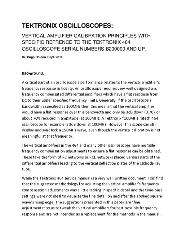 (PDF) VERTICAL AMPLIFIER CALIBRATION PRINCIPLES WITH SPECIFIC REFRENCE ...