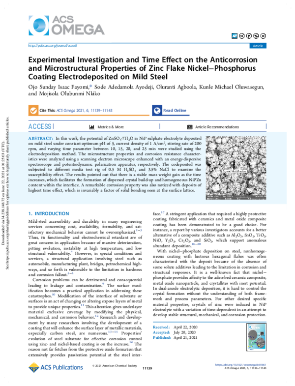 (PDF) Experimental Investigation and Time Effect on the Anticorrosion and Microstructural ...