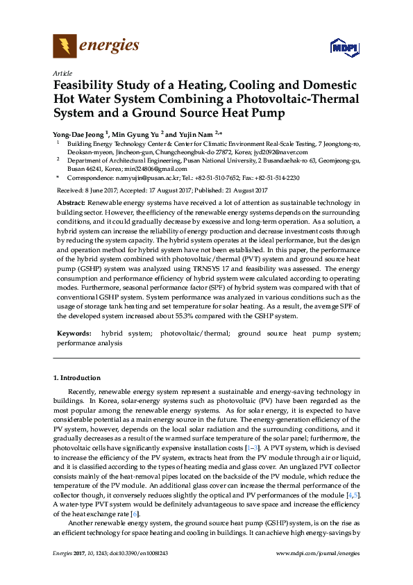 (PDF) Feasibility Study of a Heating, Cooling and Domestic Hot Water ...