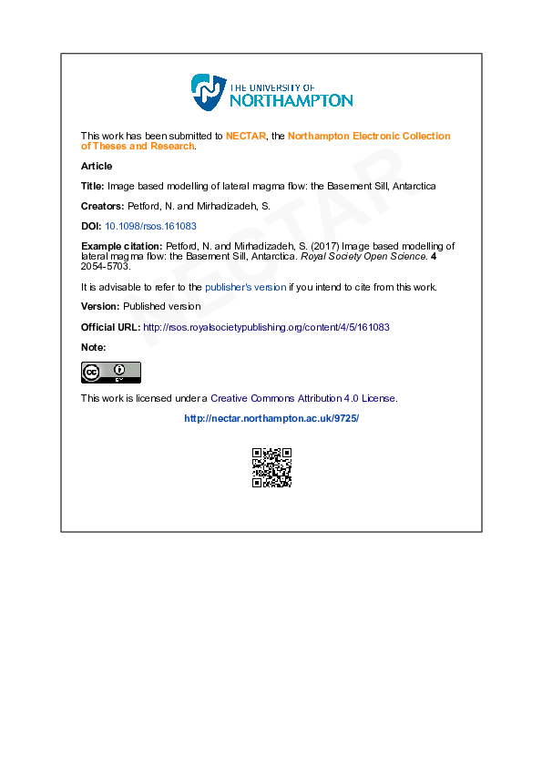(PDF) Modelling Lateral Magma Flow in Antarctica