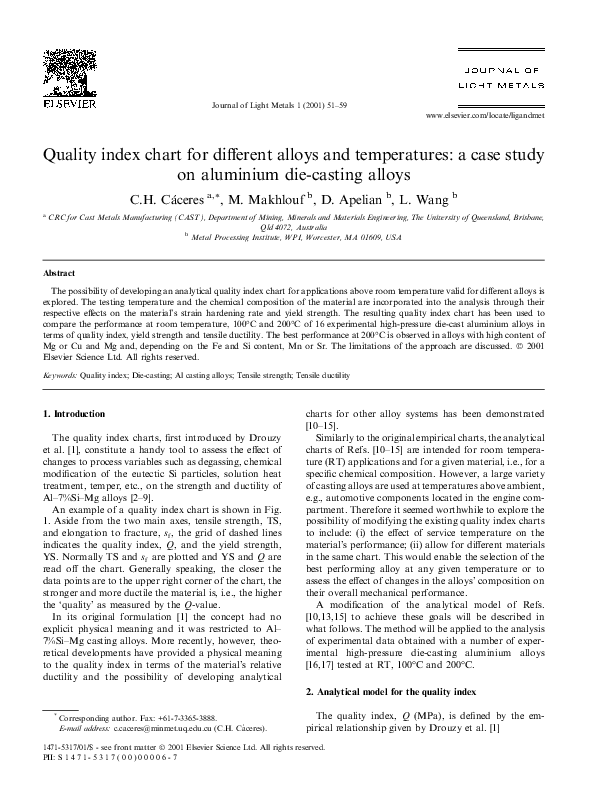 (PDF) Quality index chart for different alloys and temperatures: a case ...