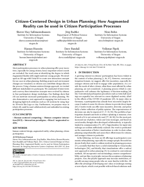 (PDF) Citizen-Centered Design in Urban Planning: How Augmented Reality ...