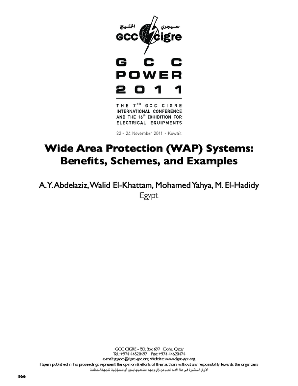 (PDF) Wide Area Protection (WAP) Systems: Benefits, Schemes, and Examples
