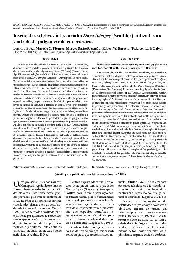 (PDF) Selective insecticides to the earwing Doru luteipes (Scudder ...