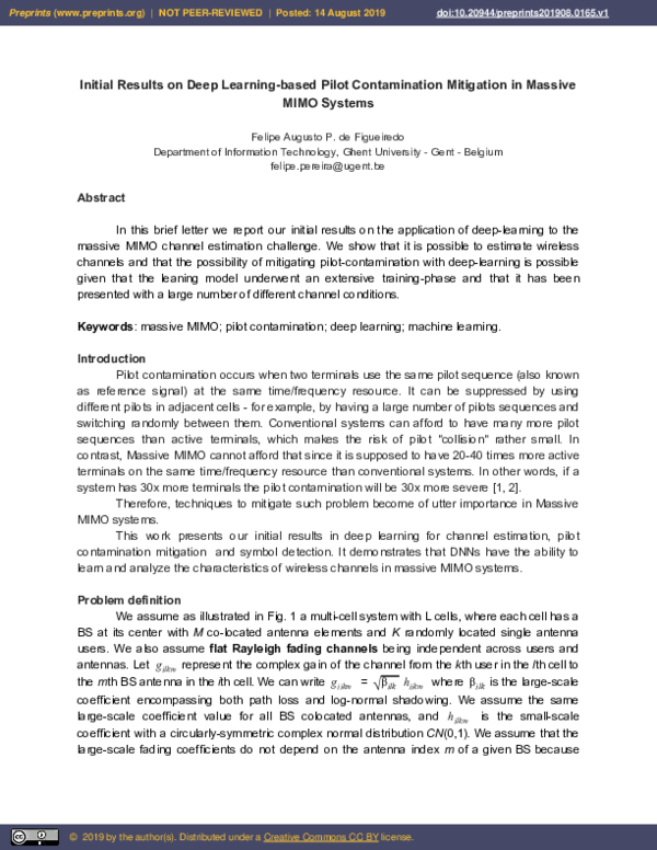 (PDF) Initial Results on Deep Learning-Based Pilot Contamination ...