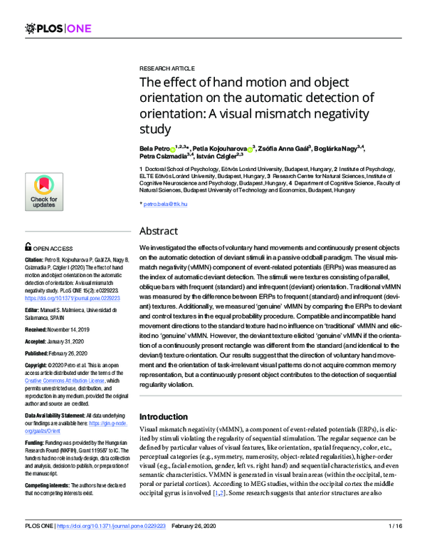 (PDF) The effect of hand motion and object orientation on the automatic ...
