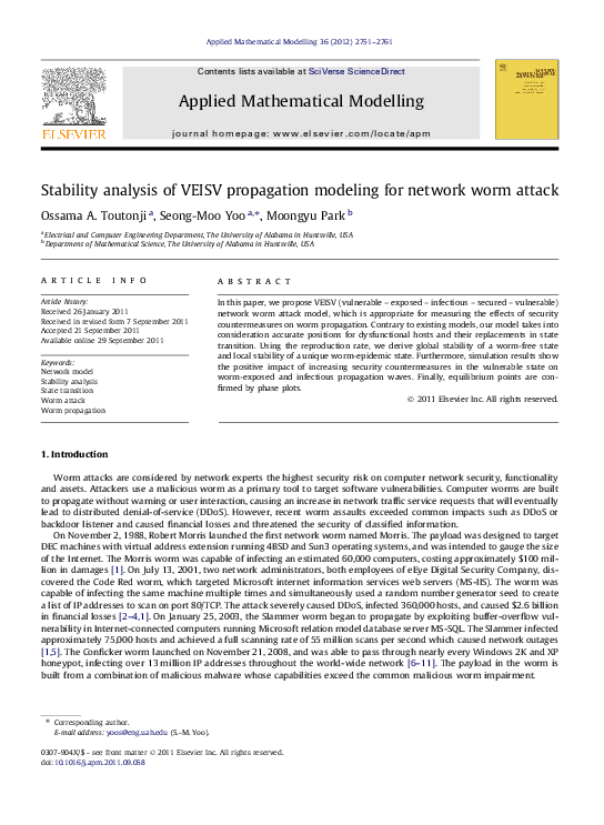 (PDF) Propagation modeling and analysis of network worm attack