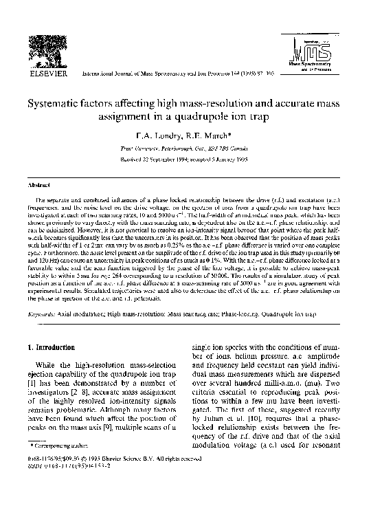 (PDF) Systematic factors affecting high mass-resolution and accurate ...