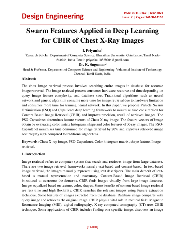 (PDF) Swarm Features Applied in Deep Learning for CBIR of Chest X-Ray Images