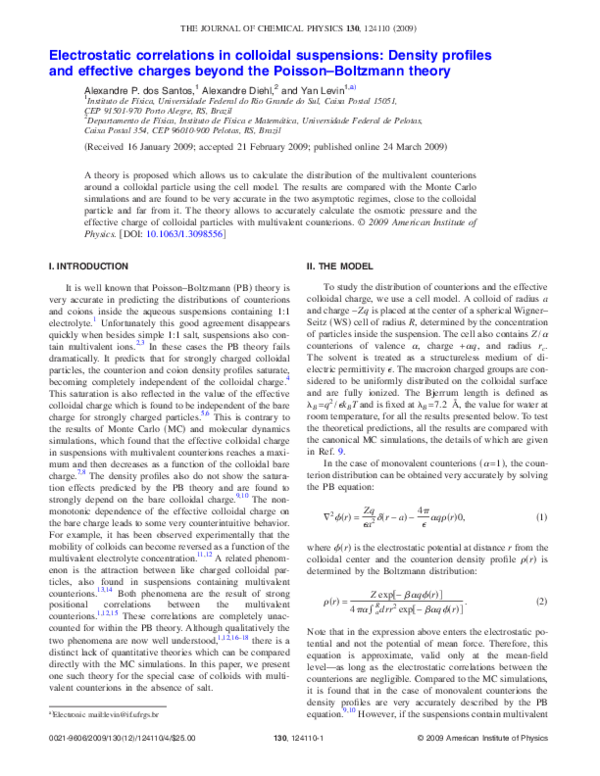 (PDF) Electrostatic correlations in colloidal suspensions: Density profiles and effective ...