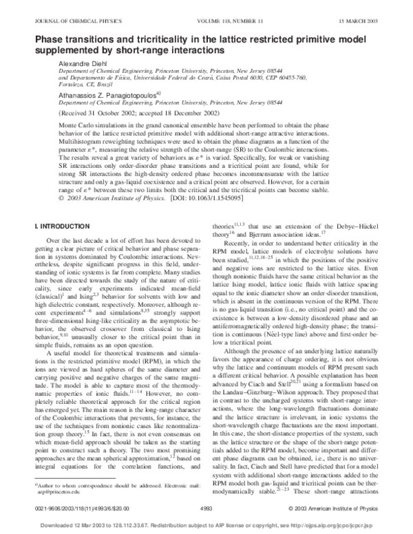 (PDF) Phase Transitions in Lattice Models with SR Interactions
