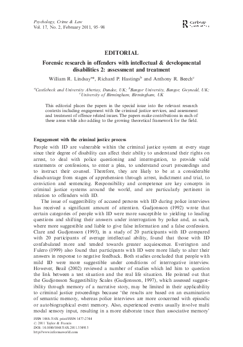 (PDF) Forensic research in offenders with intellectual & developmental ...