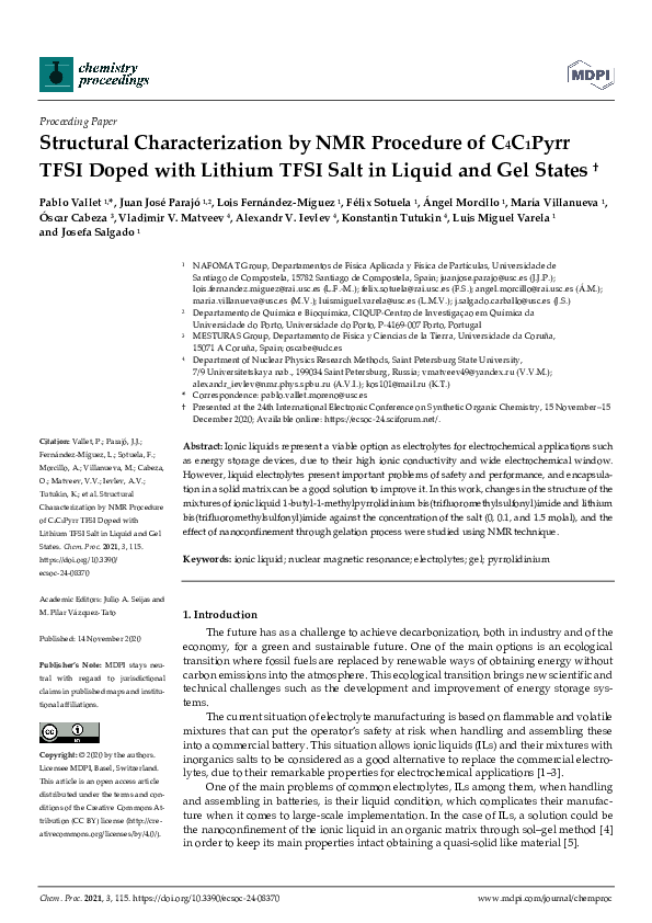 (PDF) Structural Characterization by NMR Procedure of C4C1Pyrr TFSI ...