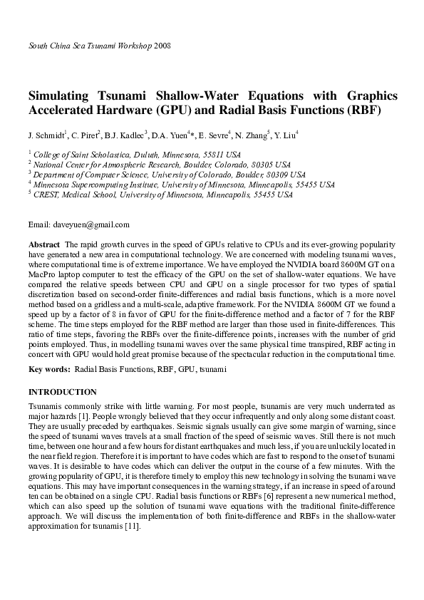 (PDF) Simulating Tsunami Shallow-Water Equations with Graphics ...