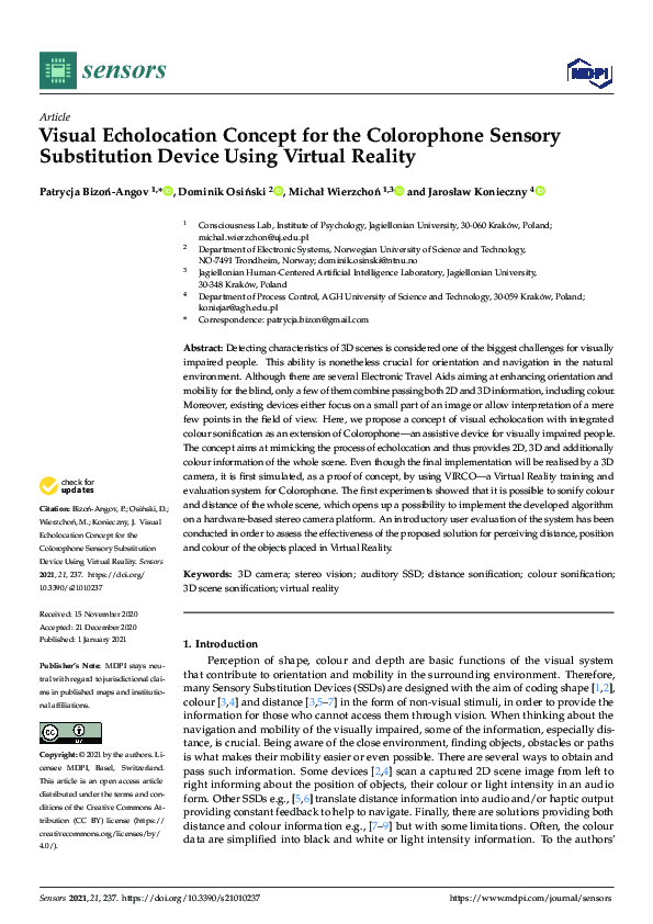(PDF) Visual Echolocation Concept for the Colorophone Sensory ...