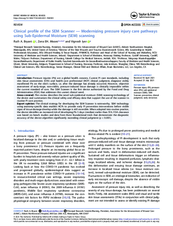 (PDF) Clinical profile of the SEM Scanner — Modernizing pressure injury ...