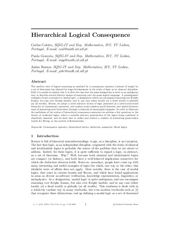 (PDF) Hierarchical logical consequence