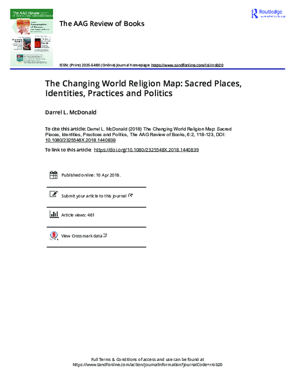 (PDF) The Changing World Religion Map: Sacred Places, Identities ...