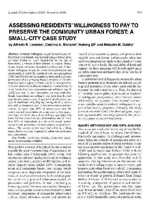 (PDF) Assessing Residents' Willingness to Pay to Preserve the Community ...
