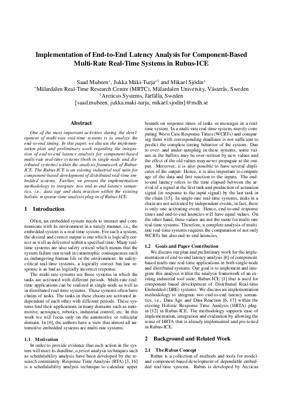 (PDF) Implementation of end-to-end latency analysis for component-based multi-rate real-time ...