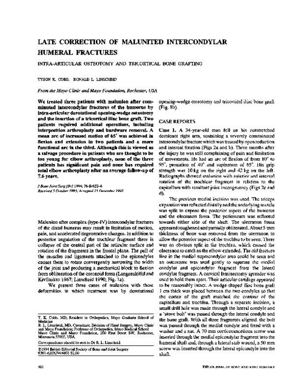 (PDF) Late correction of malunited intercondylar humeral fractures ...