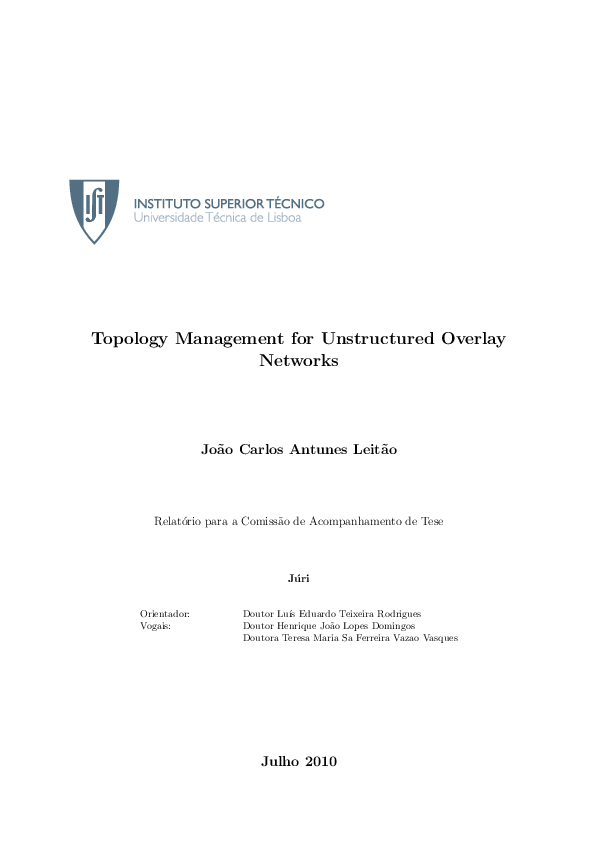 (PDF) Topology Management for Unstructured Overlay Networks (Phd Thesis)