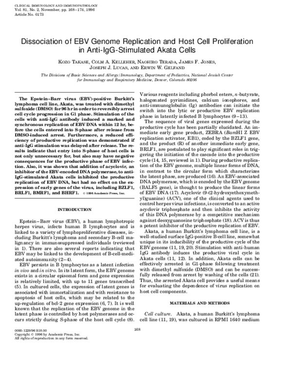 (PDF) Dissociation of EBV Genome Replication and Host Cell ...